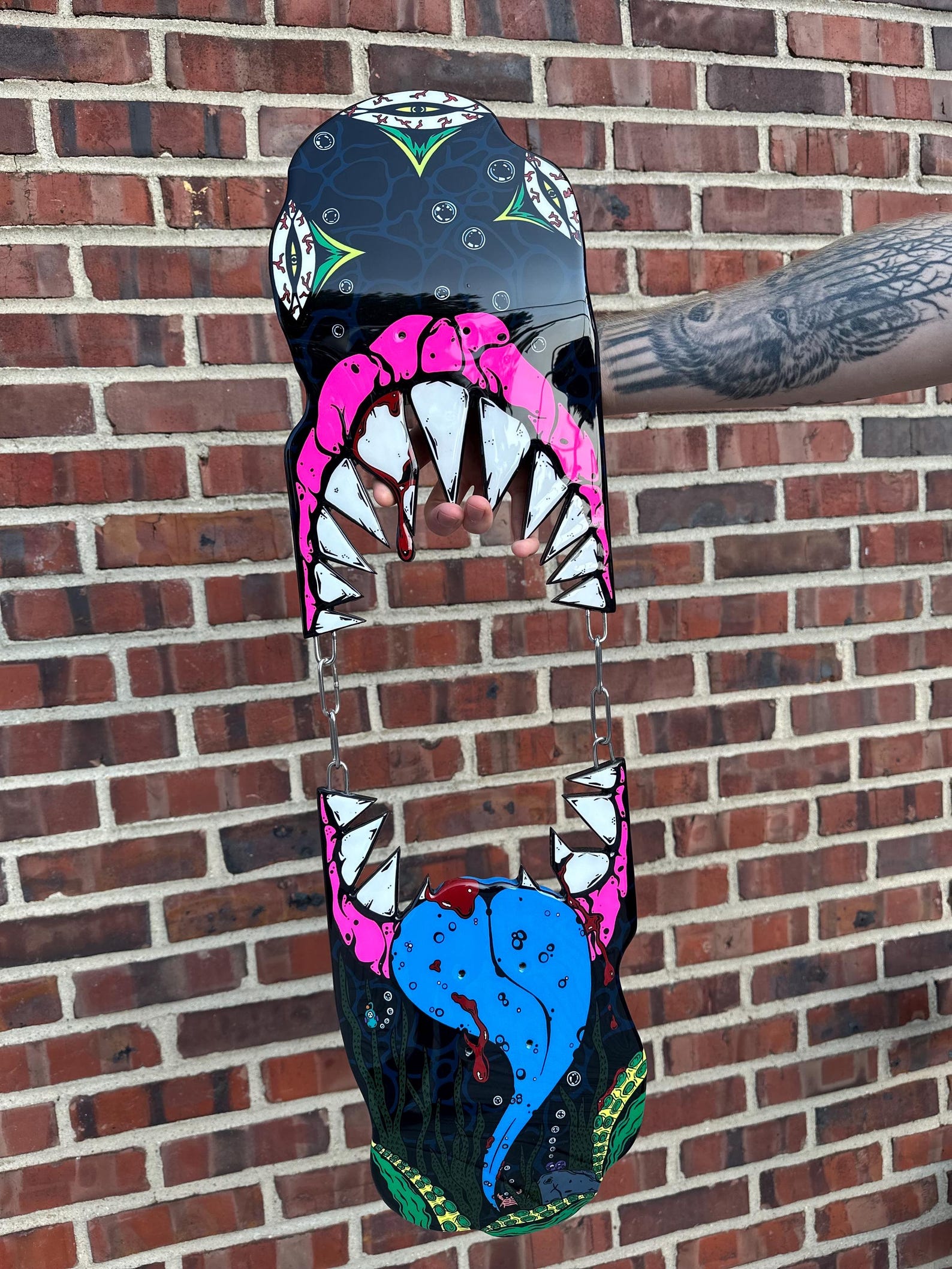 Handpainted Custom Skateboard Deck - Deep Sea Decor - Skateboard ...