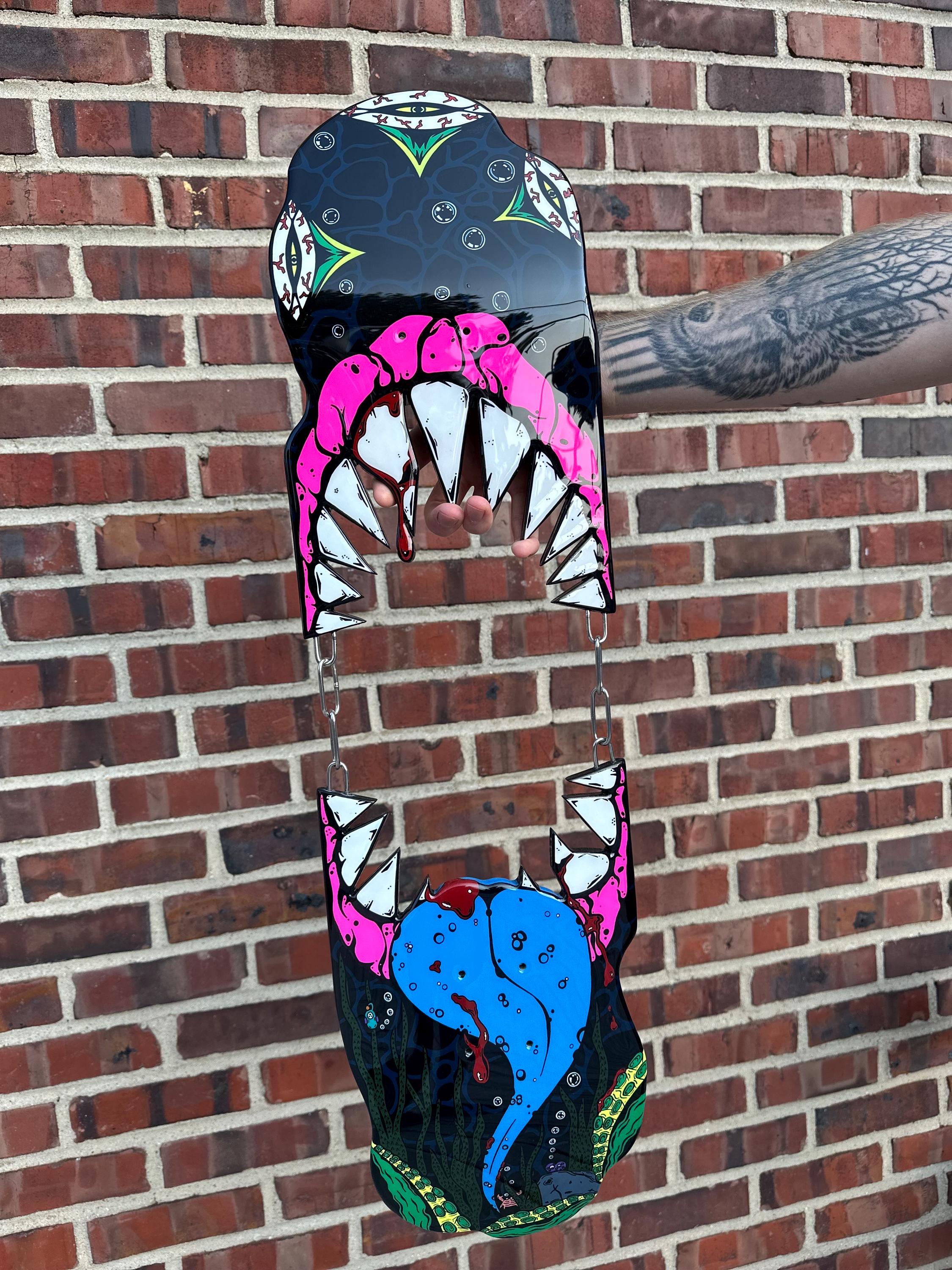 Handpainted Custom Skateboard Deck - Deep Sea Decor - Skateboard ...