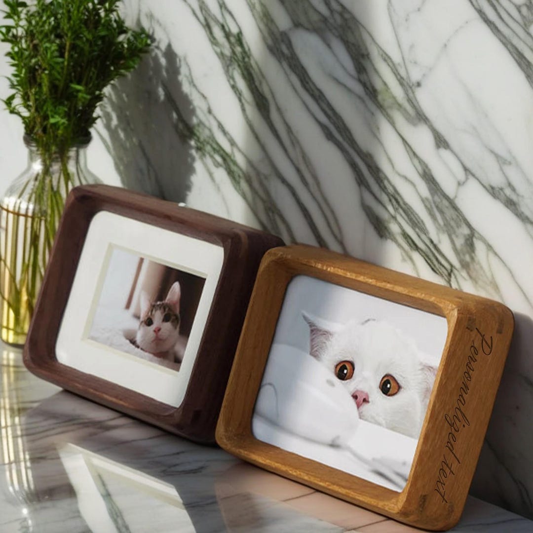 Personalization Mini Wooden Photo Frame, Family Photo Frame, Walnut ...