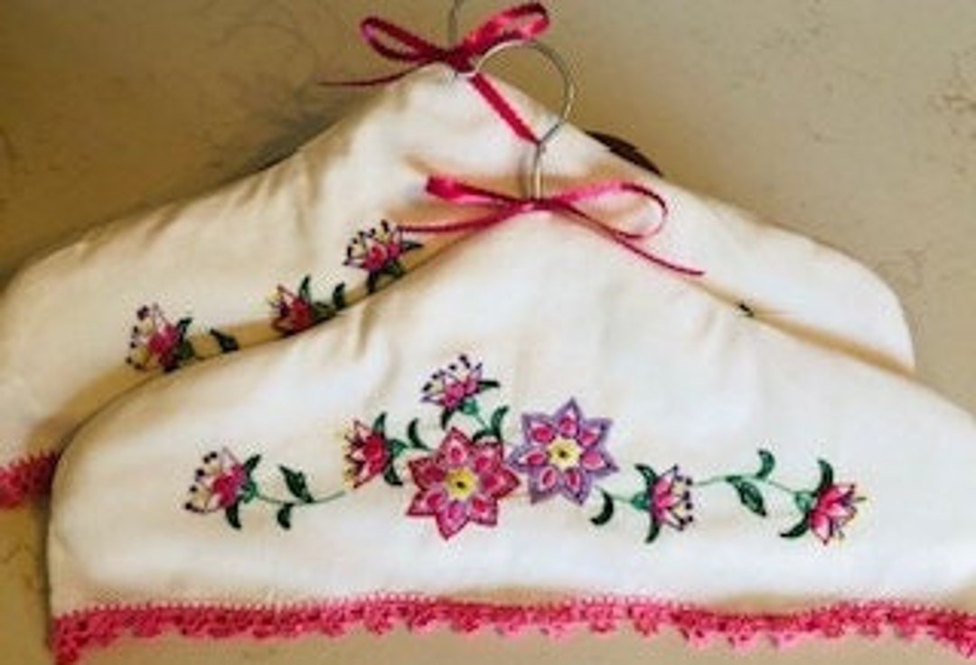 Padded Clothes Hangers, Made From Vintage Linen and Batting, With ...