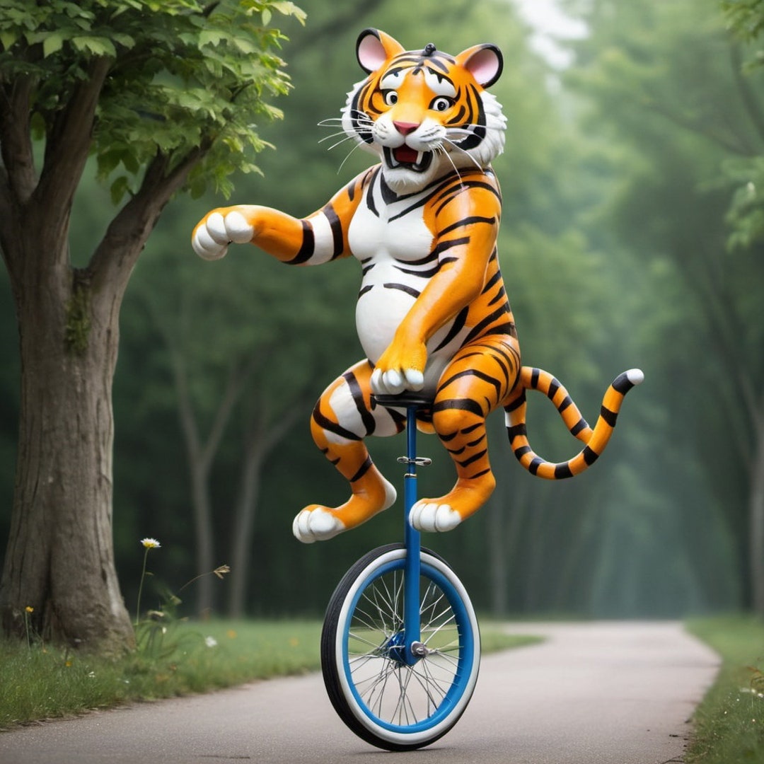 Tiger on a Unicycle - Etsy