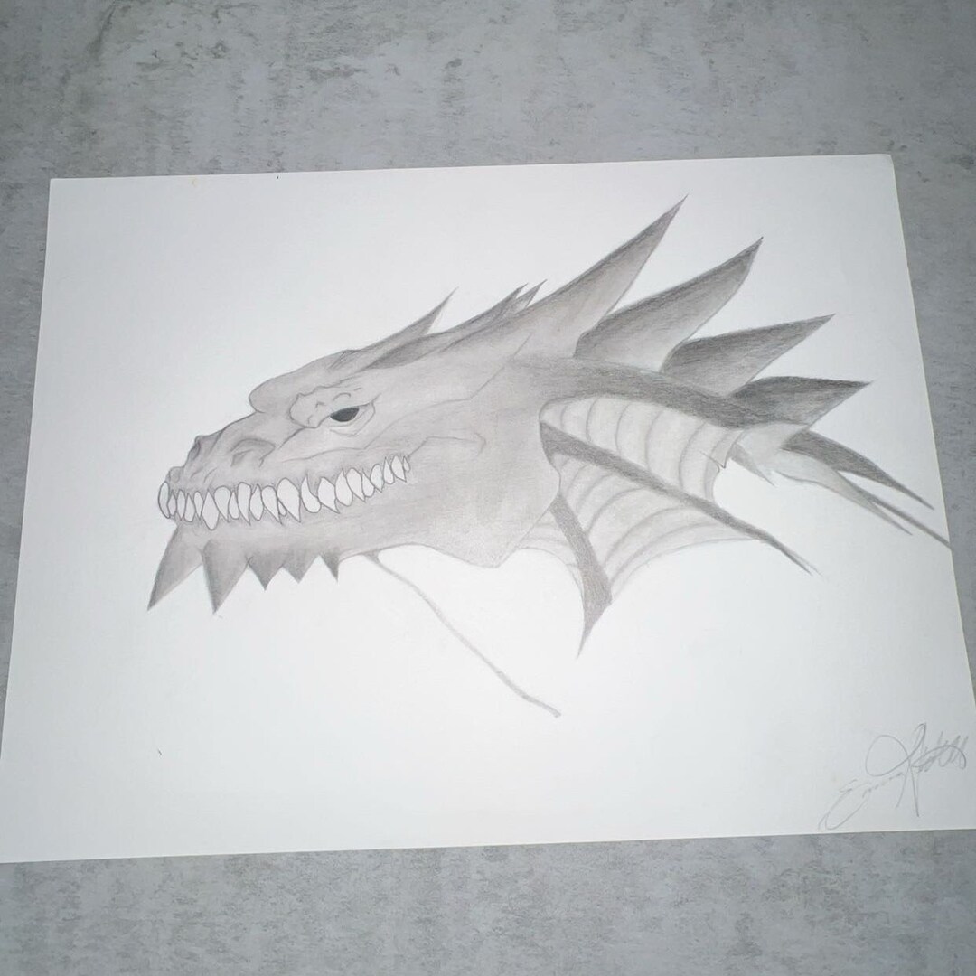 Beautiful Dragon Drawing - Etsy