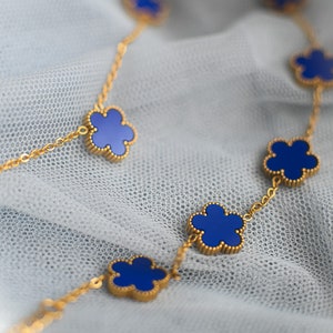 Stunning Gold-plated Clover Collection in Blue Necklace With Five ...