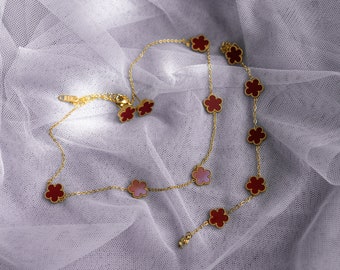 Stunning Gold-plated Clover Collection in Blue Necklace With Five ...