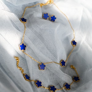 Stunning Gold-plated Clover Collection in Blue Necklace With Five ...