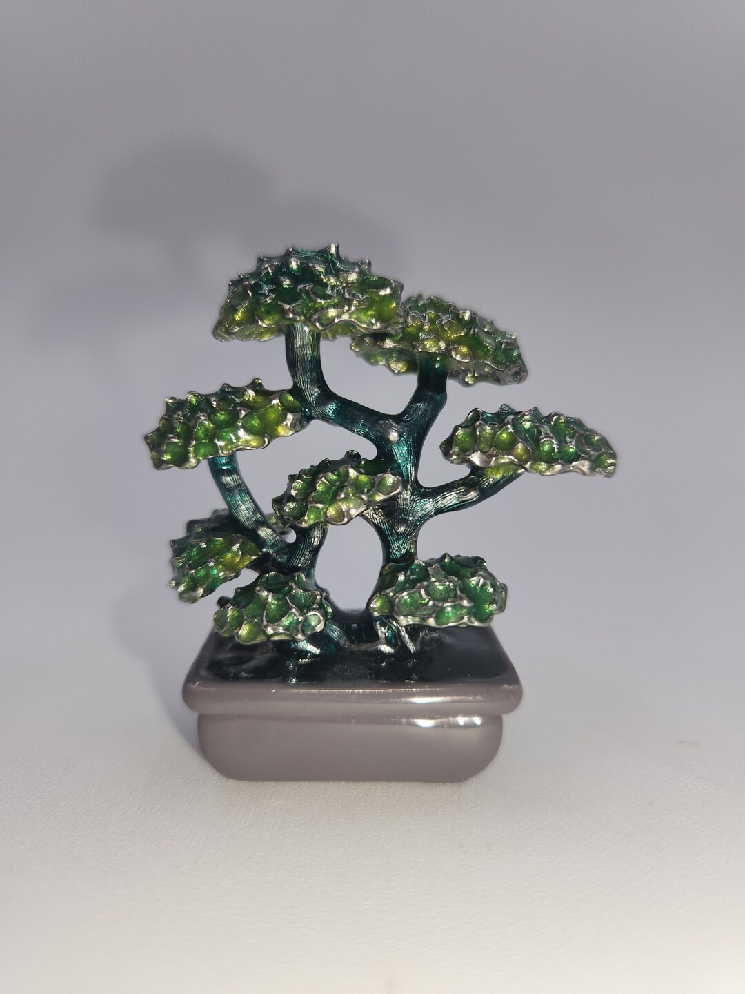 Monet Bonsai Tree Enamel Trinket Box Good Luck - Etsy