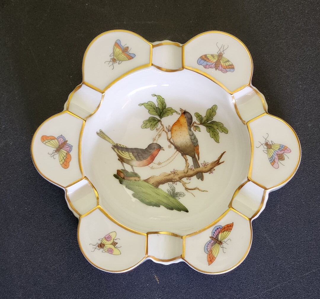 Vintage Herend Rothchilds Bird 7700/RO Ashtray/trinket Dish - Etsy
