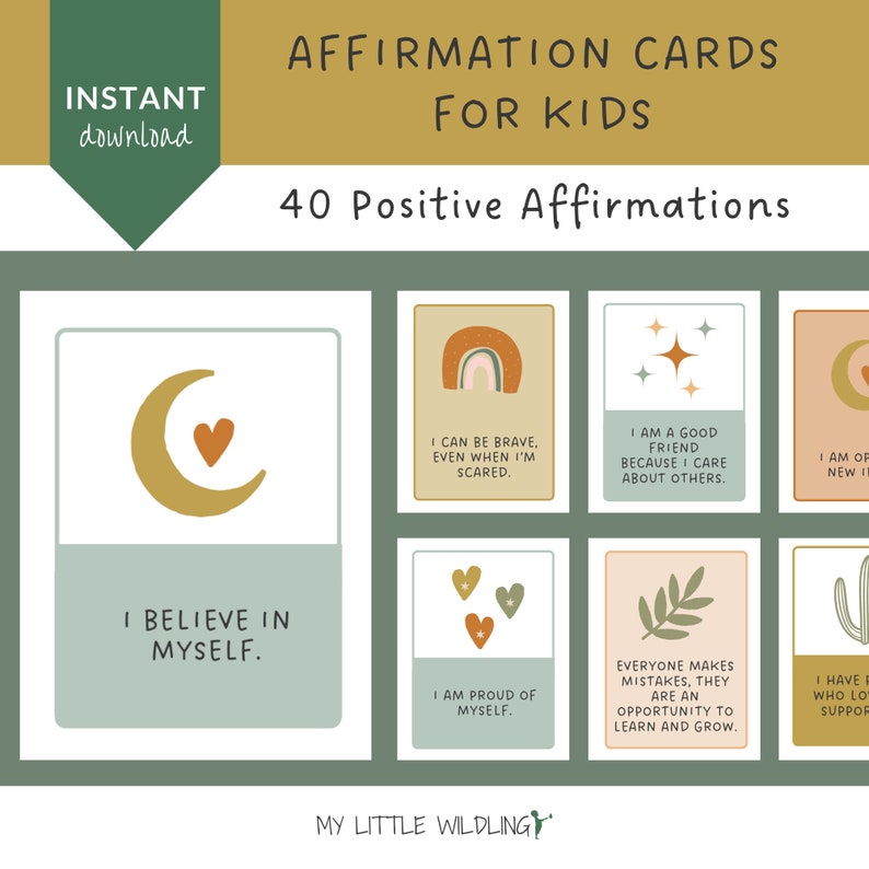 Printable Positive Affirmation Cards for Kids 5 and Up - Etsy Australia