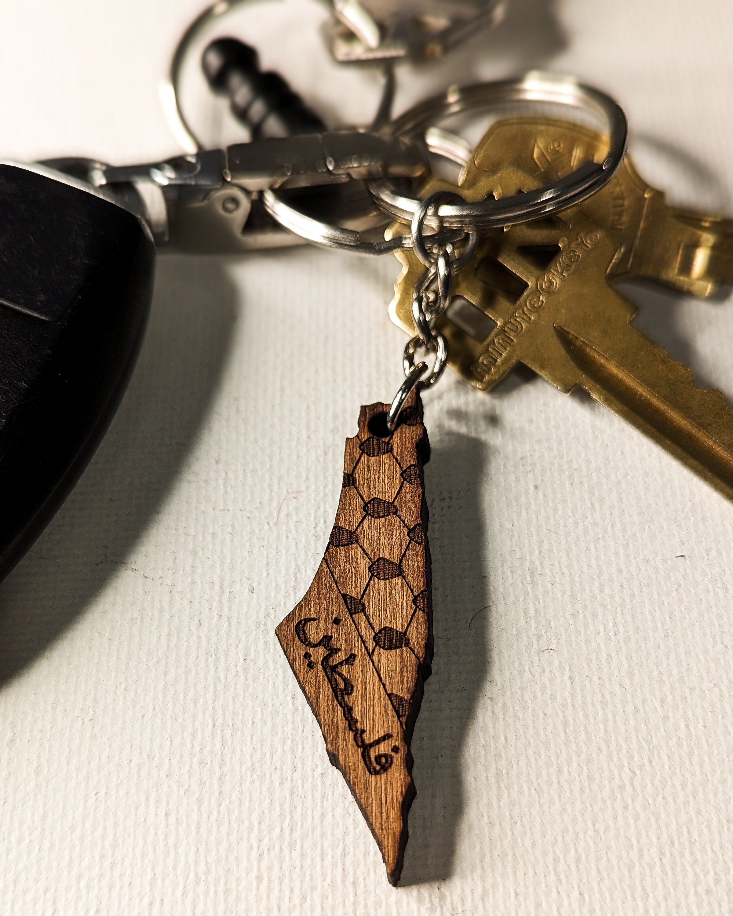 Palestine Map Engraved Wood Keychain - Etsy