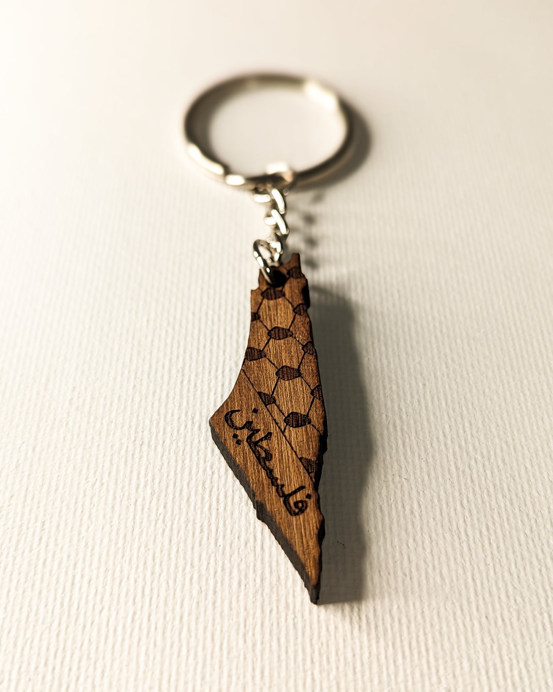 Palestine Map Engraved Wood Keychain - Etsy