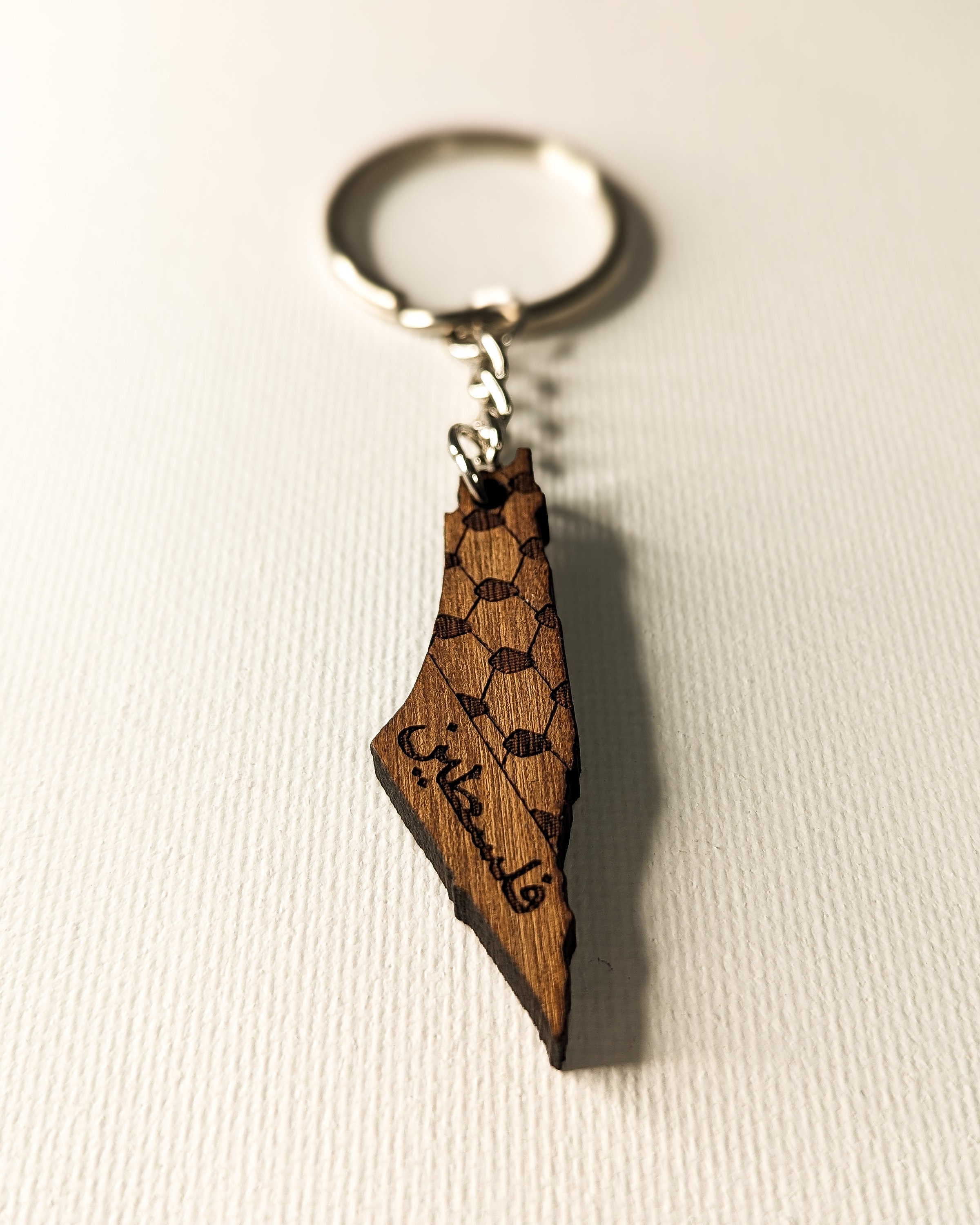 Palestine Map Engraved Wood Keychain - Etsy