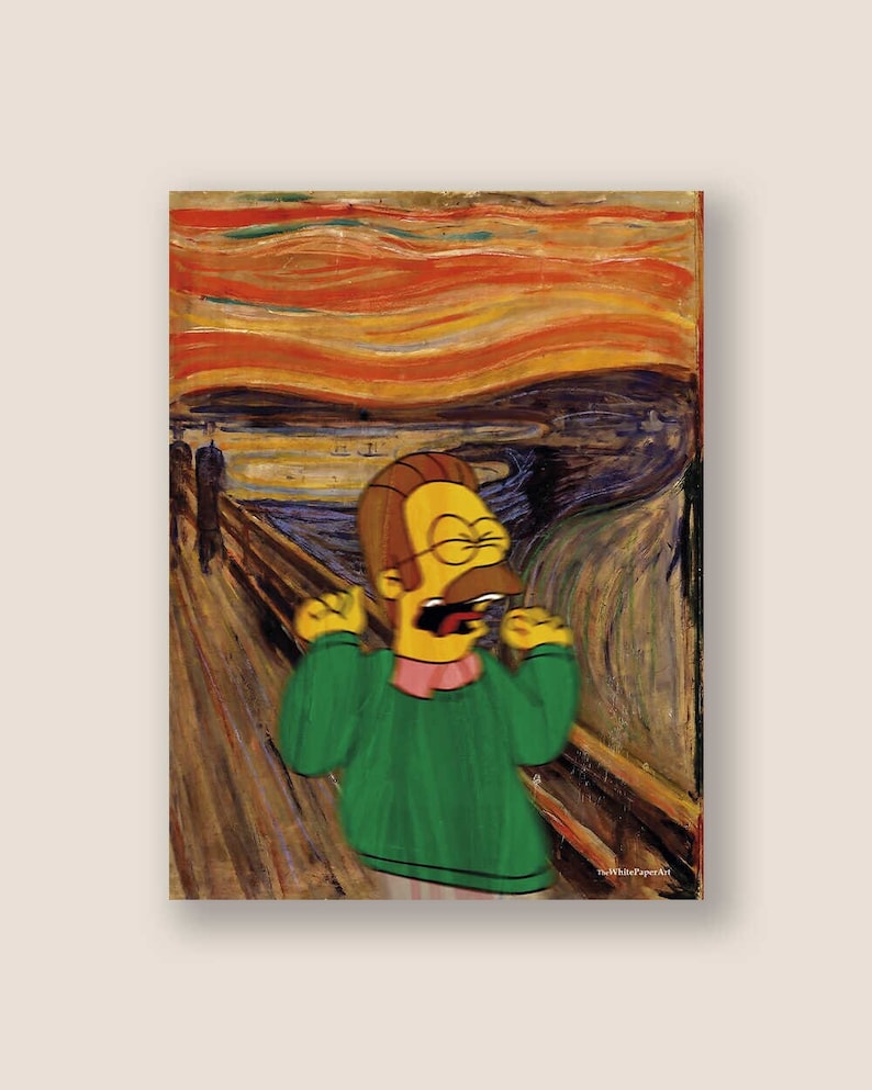 Decorative Art Print the Simpsons X Edvard Munch the Scream 30x40cm ...