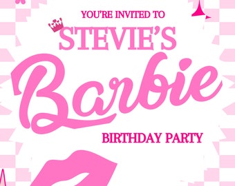 Barbie Editable Birthday Invitation, Instant Download, Editable in Any ...