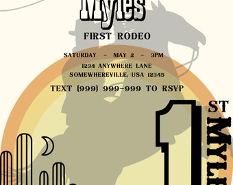 First Rodeo Birthday Invitation - Etsy