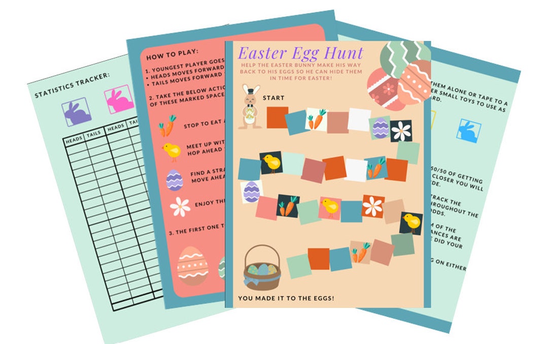 Printable Easter Coin Toss Game Great for Fun, Statistics, Easter Egg ...