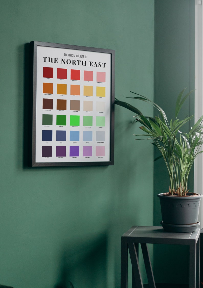 The Colours of the North East Poster / Town Art / Poster / Gift / A5 A4 ...