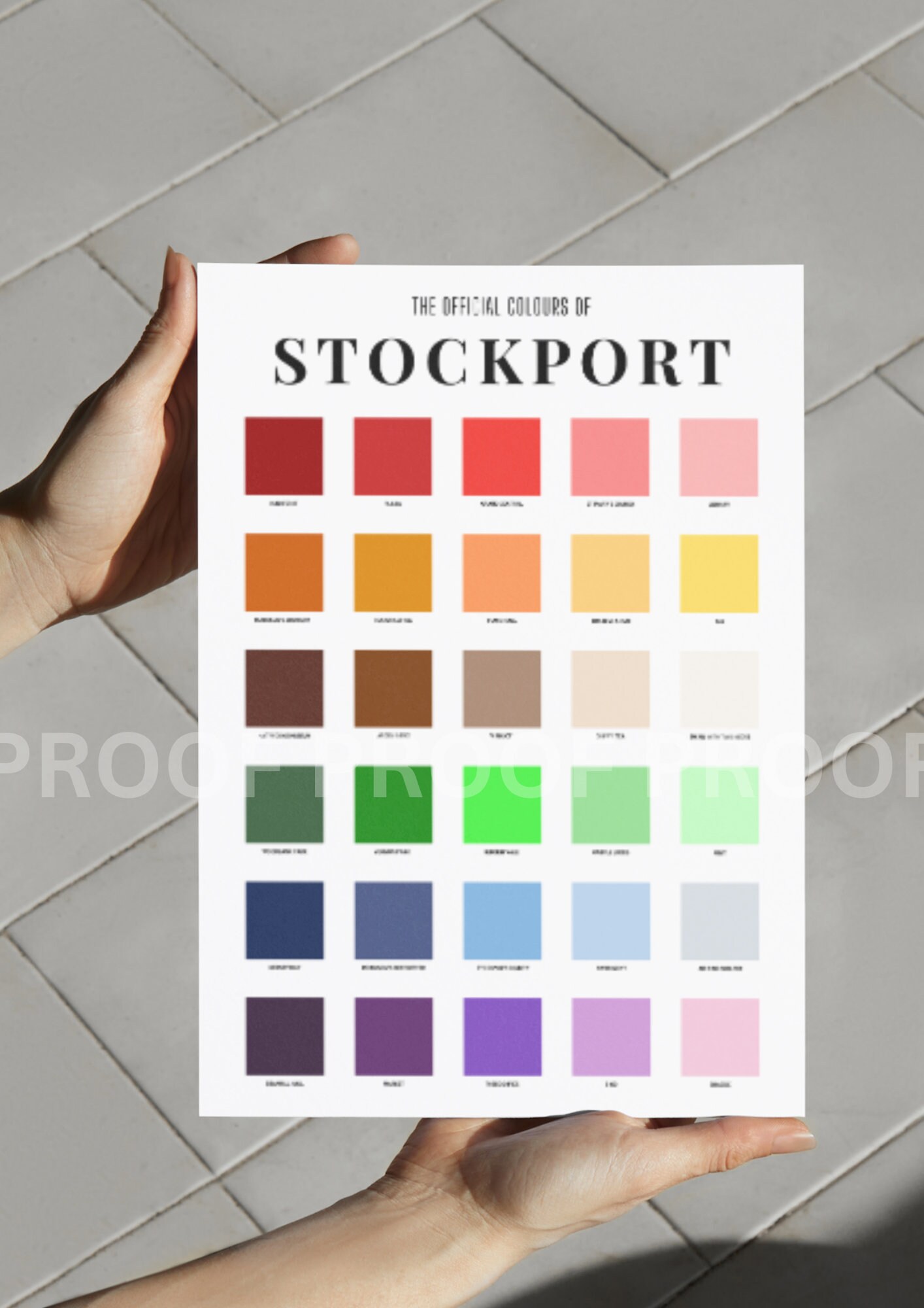 The Colours of Stockport Poster / Town Art / Stockport Poster / Gift ...