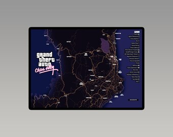 Chios City Map GTA Theme - Etsy