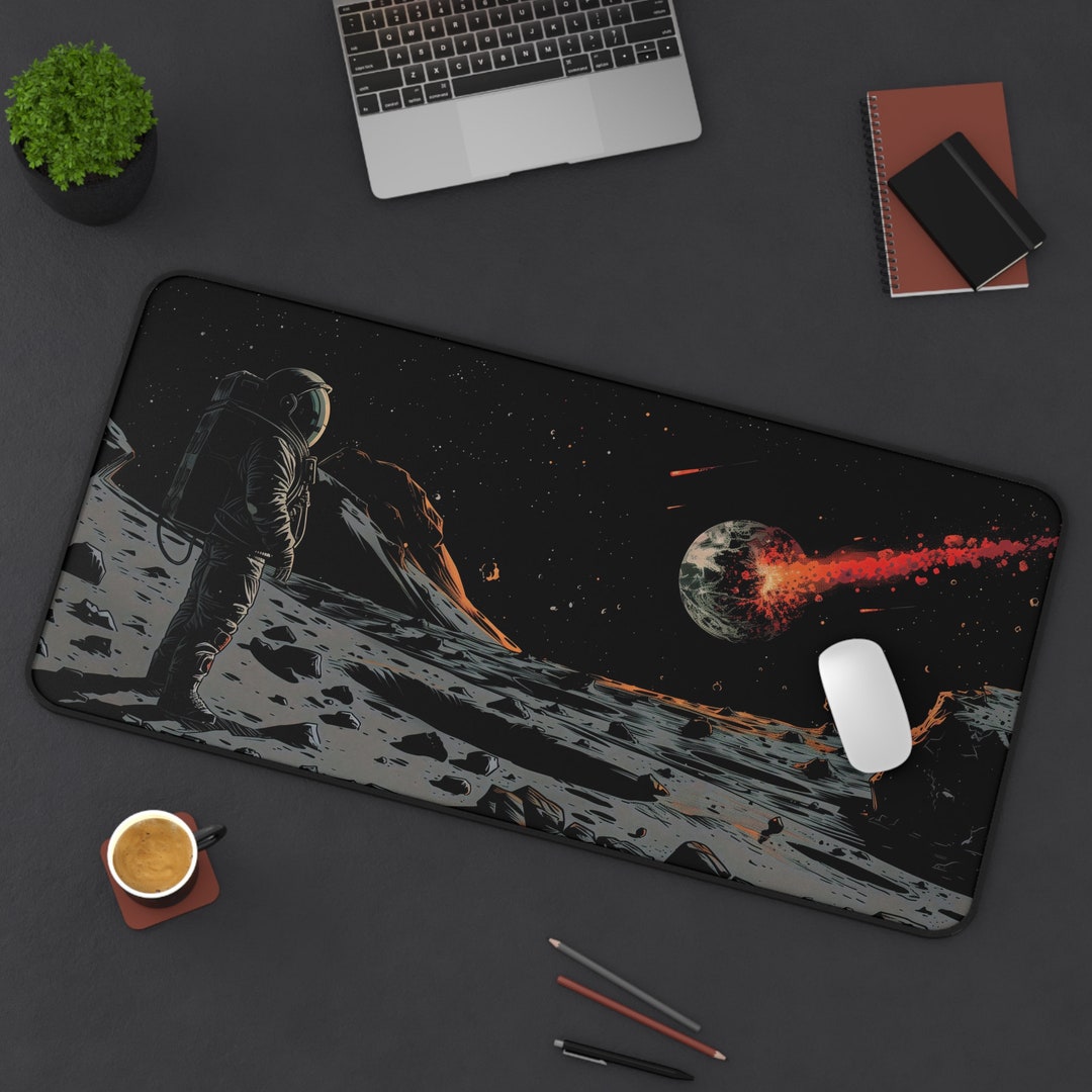 Funny Large Astronaut Desk Mat, Protective Moon Mouse Pad, Pleasing Xxl ...