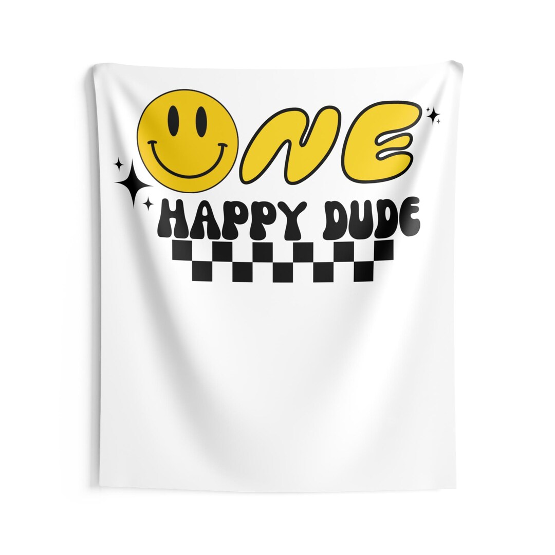 One Happy Dude Backdrop, Smiley Face Party Backdrop, Skater Boy ...