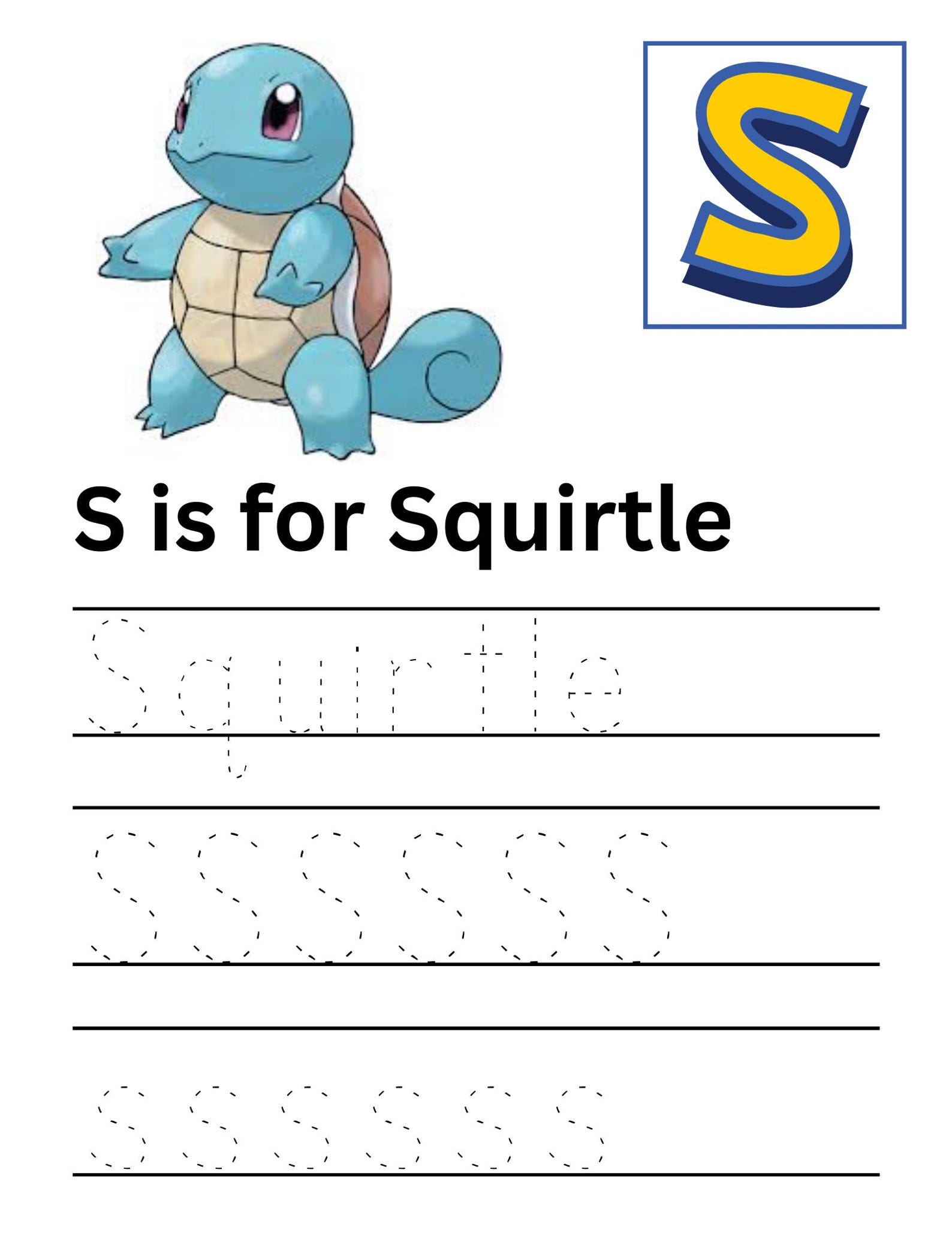 Pokemon Alphabet Letter Tracing Printable Worksheets Digital PDF ...