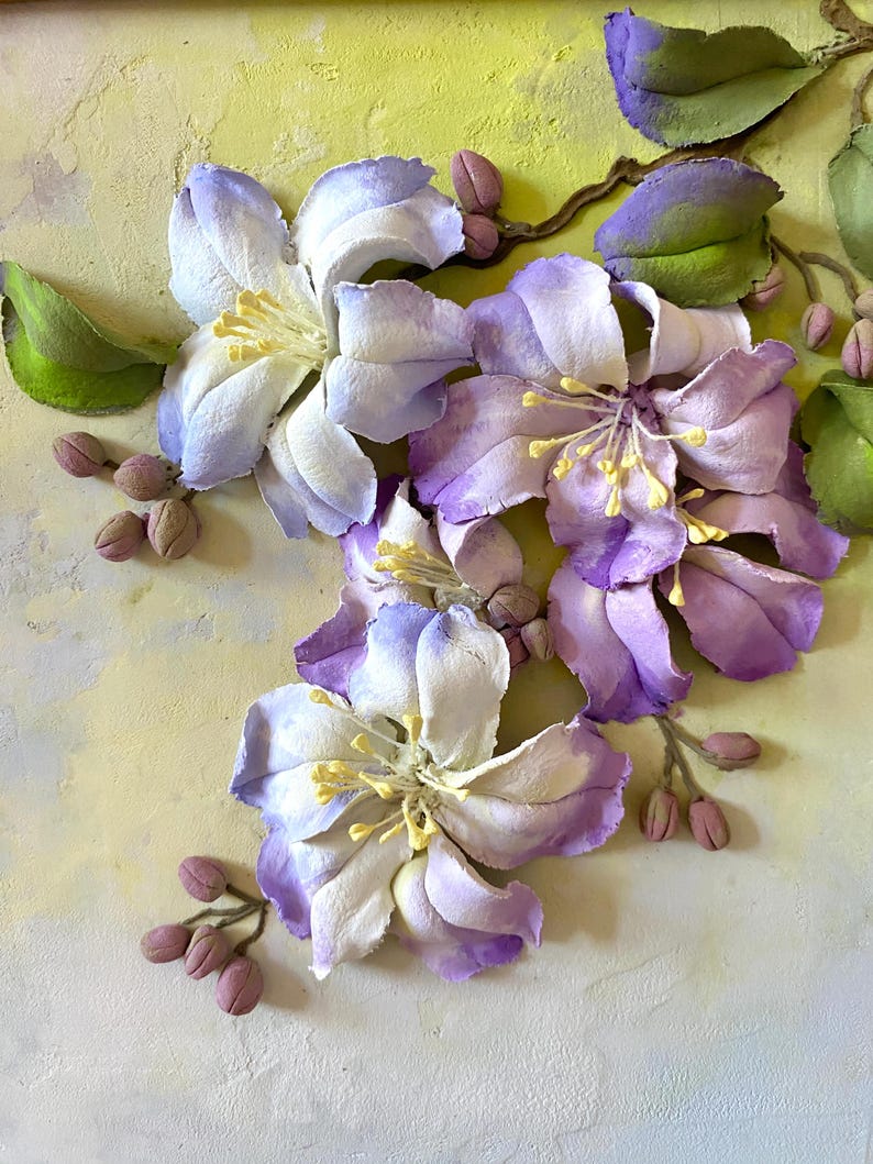 3D Flowers Sculpture Painting, Handcrafted 3D Sculpture Paste, Framed ...