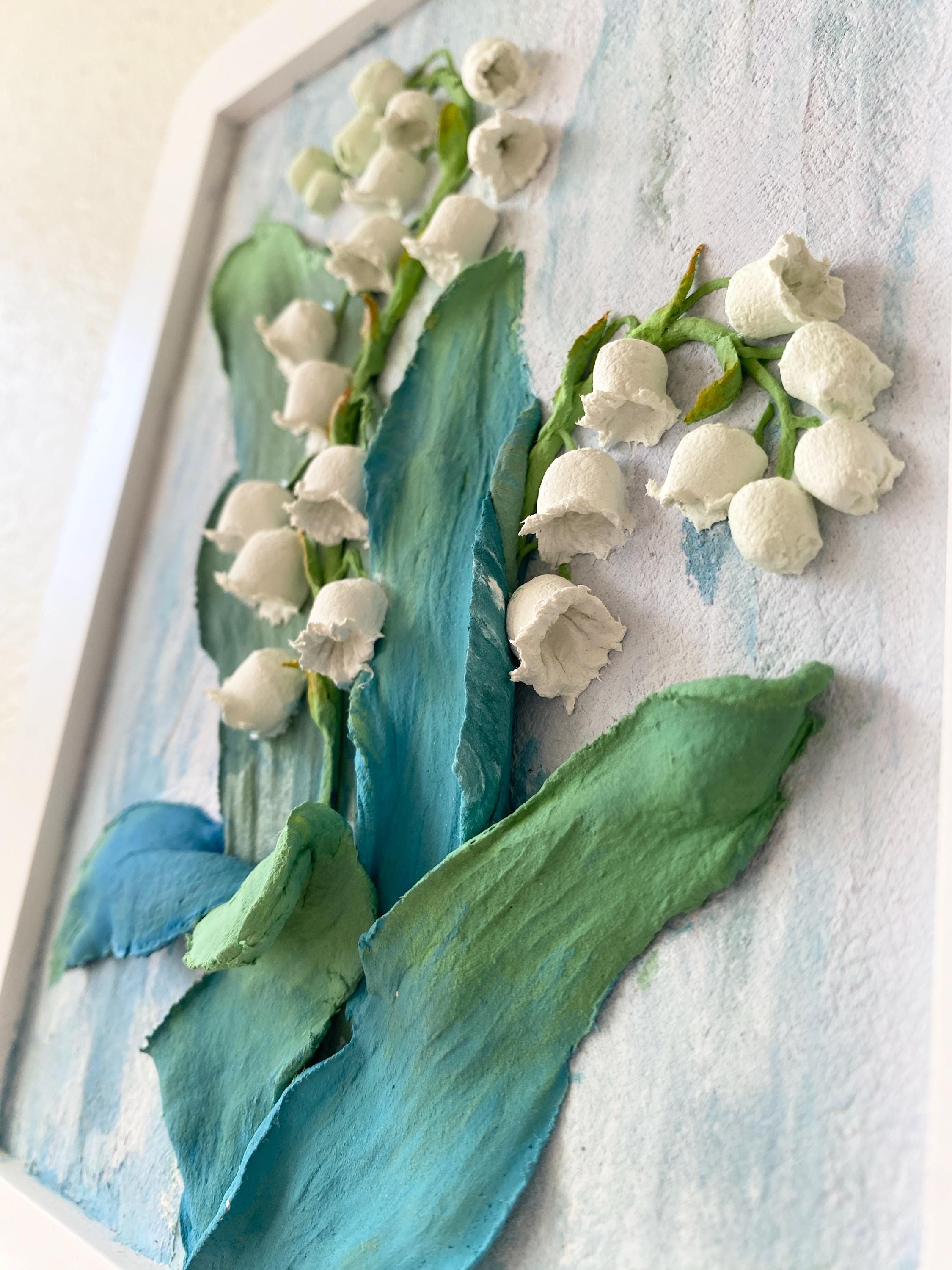 3D Flowers Sculpture Painting, Handcrafted 3D Artwork, Floral Framed ...