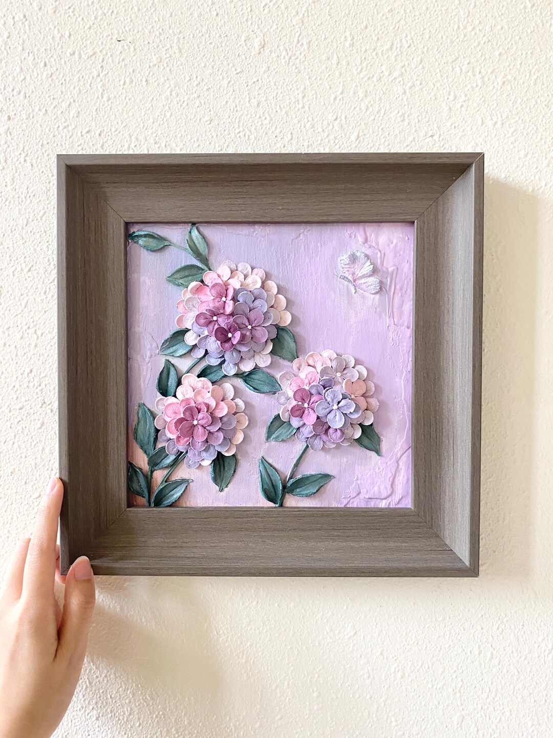 3D Flowers Sculpture Painting, Handcrafted 3D Sculpture Paste Floral ...