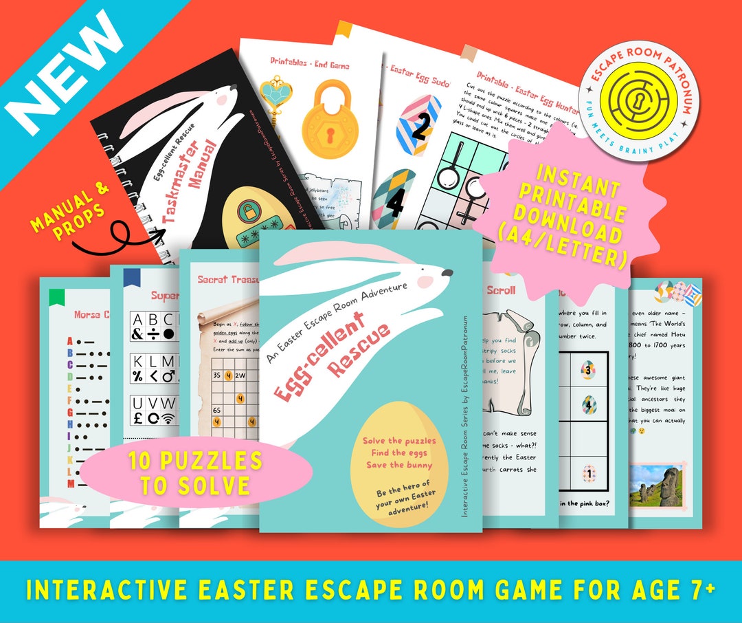 Easter Escape Room Game Printable for Kids - Easter Egg Scavenger ...