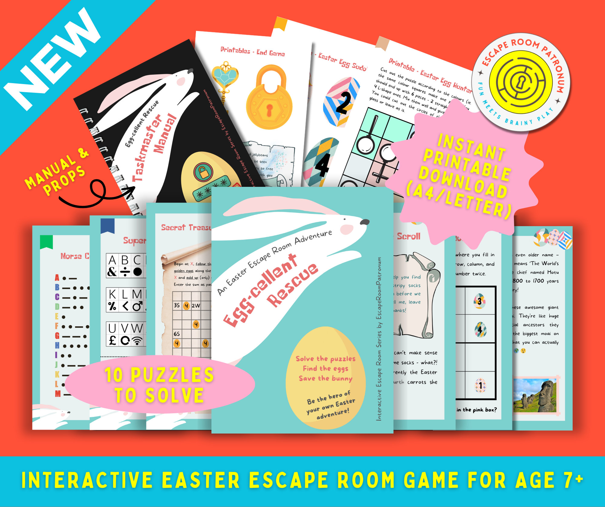 Easter Escape Room Game Printable for Kids Easter Egg Scavenger ...