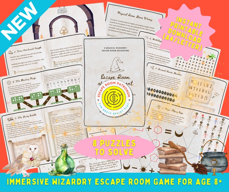 Wizard Escape Room Game Printable Adventure Party Game for Kids, Teen ...