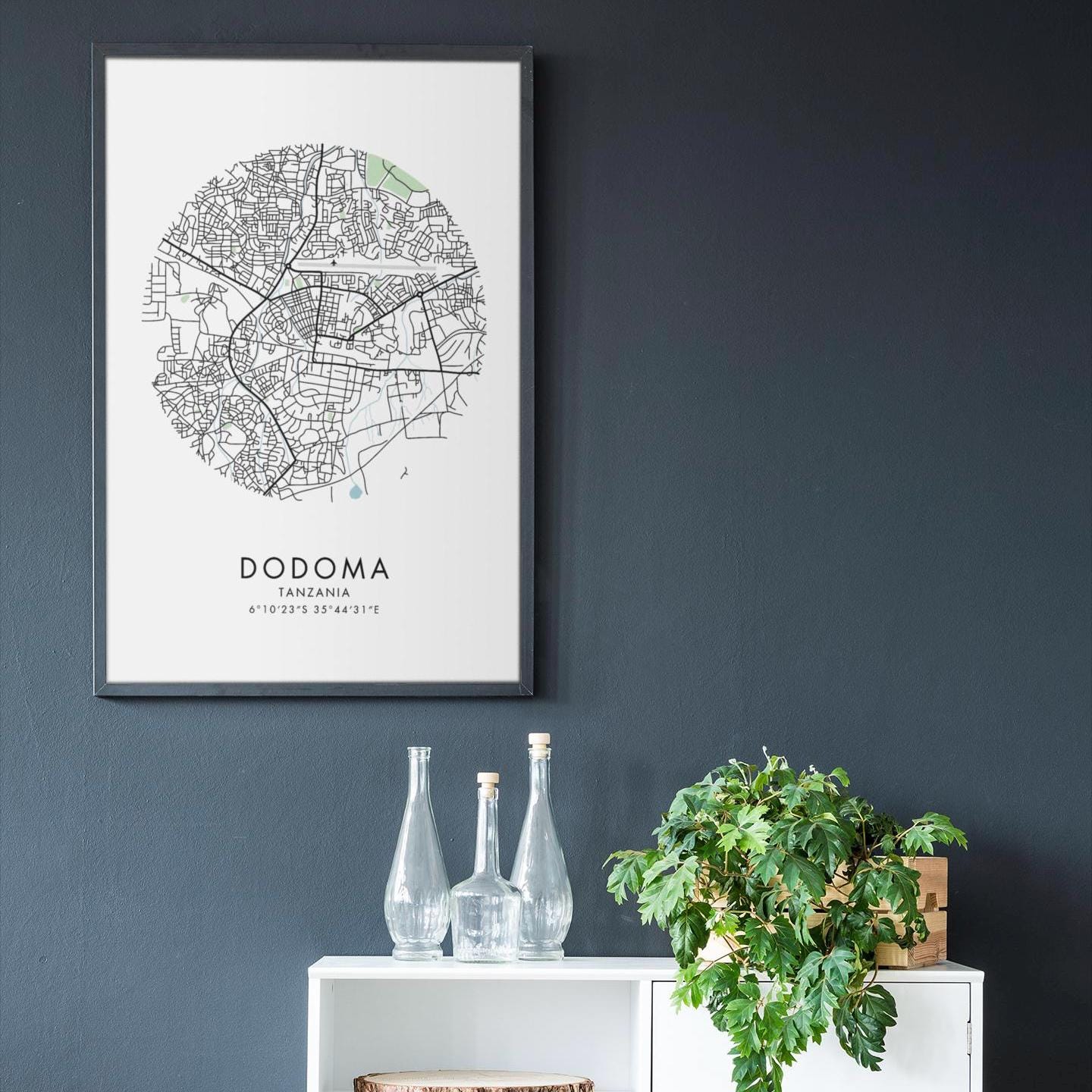 Dodoma Map, Tanzania Street Map, Capital City, Africa City Map, Modern ...