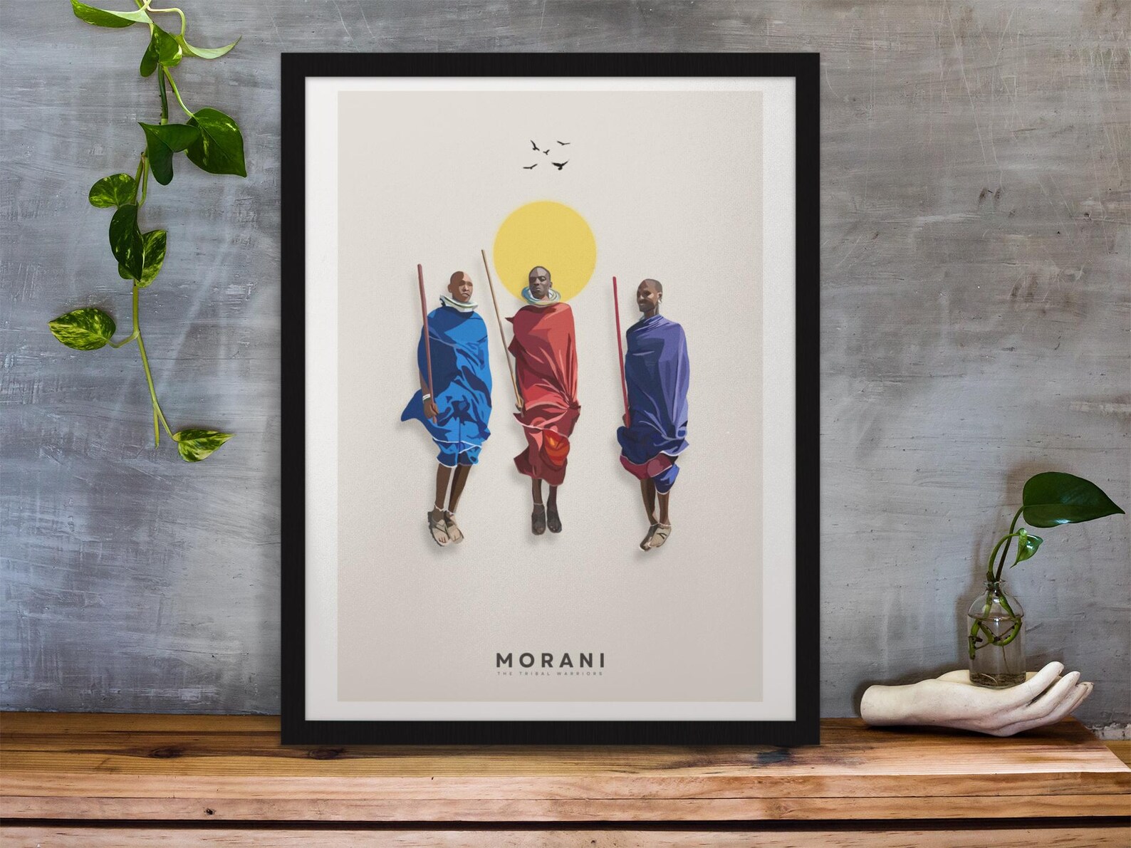 Maasai Wall Art,jumping Morani Poster, African Home Decor, Maasai Print ...