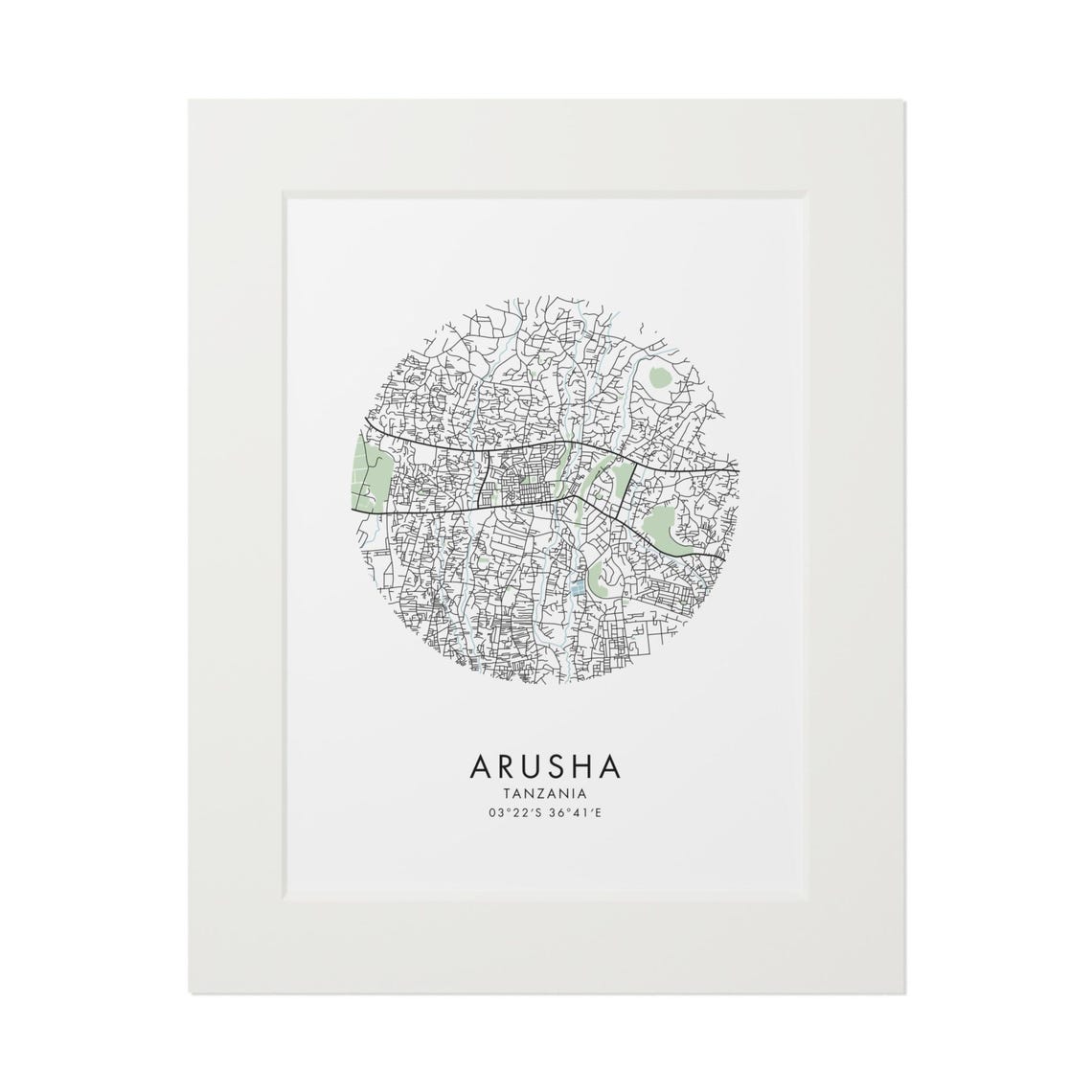 Arusha Map, Tanzania City Map, Africa Street Map, Arusha Poster ...
