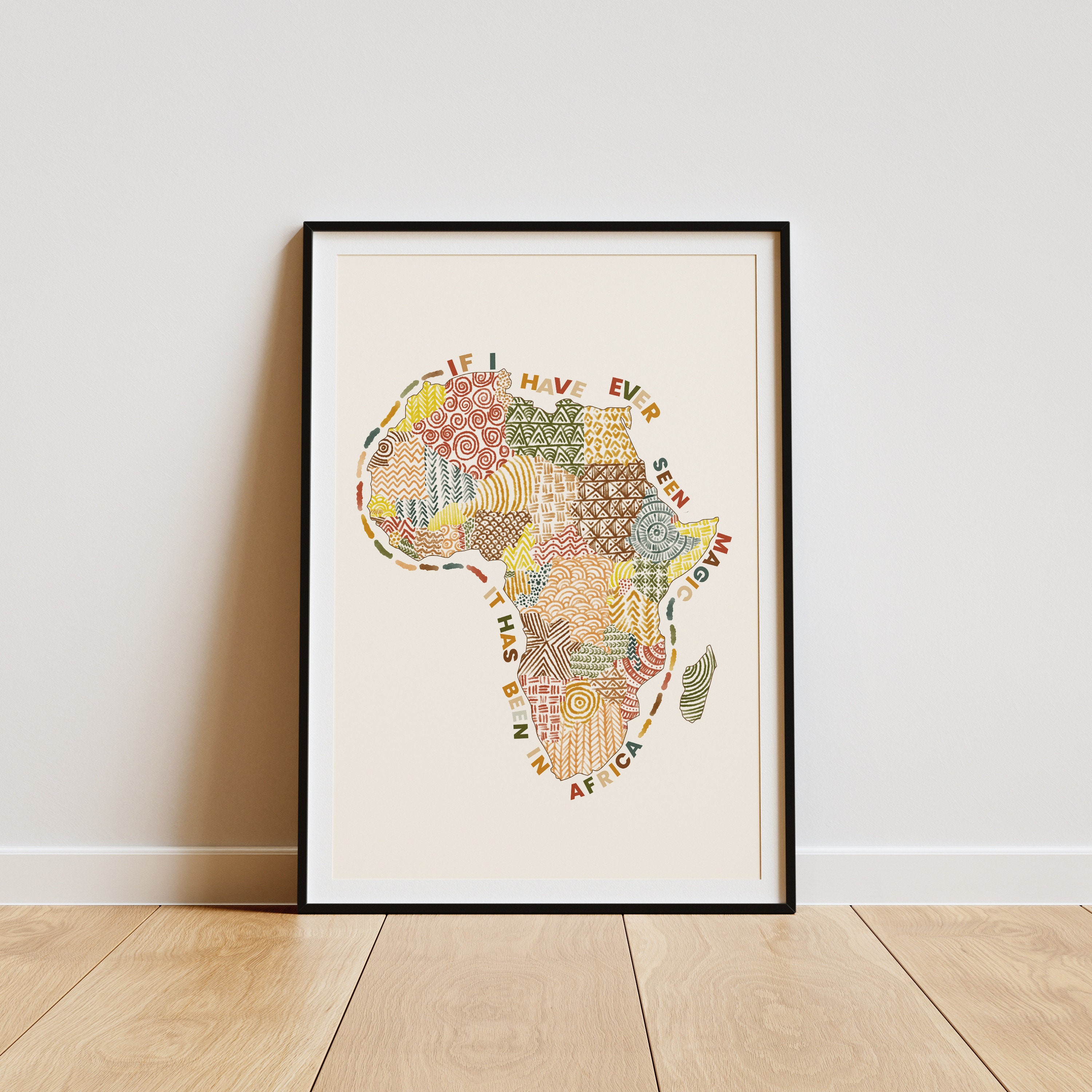 African Magic Wall Art, Africa Map Wall Art, African Countries ...