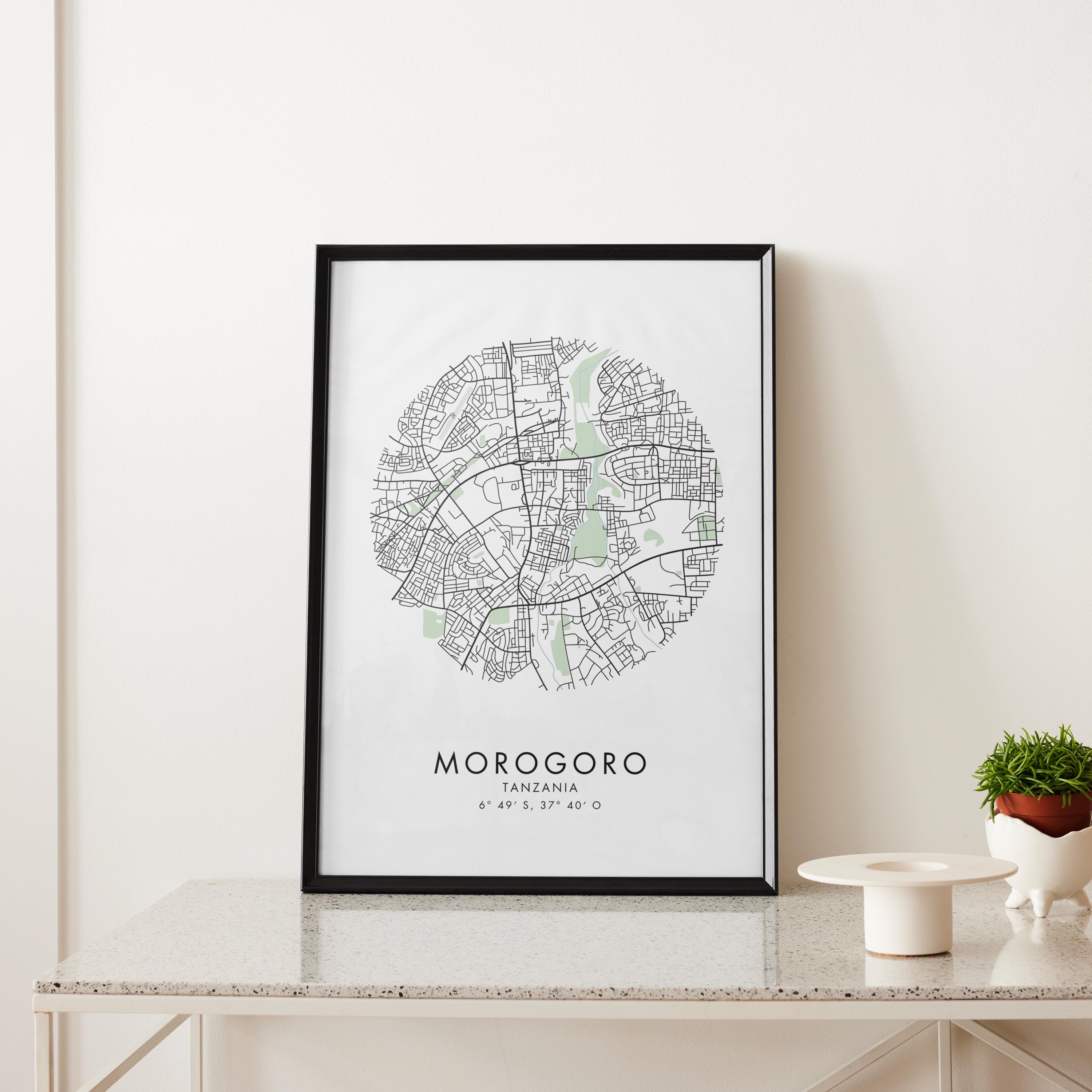 Morogoro Map, Tanzania Street Map, Africa City Map, Modern Africa Map ...