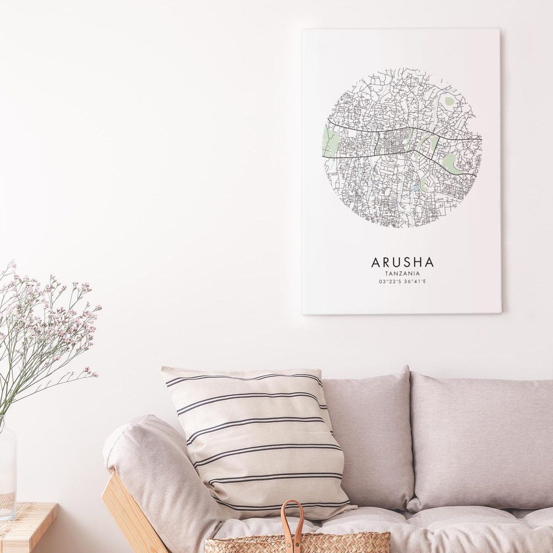 Arusha Map, Tanzania City Map, Africa Street Map, Arusha Poster ...