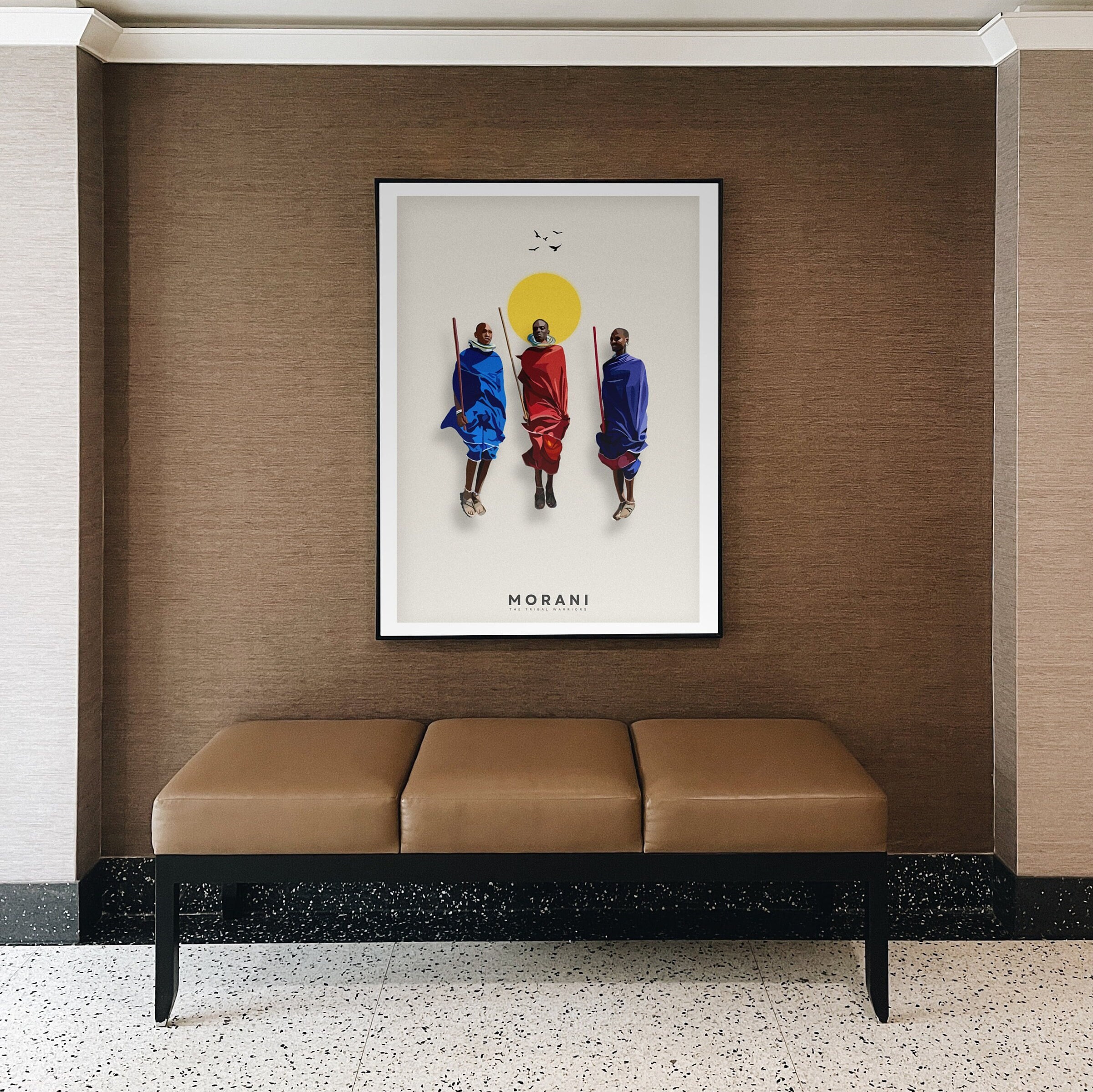 Maasai Print, Jumping Morani Wall Art, African Home Decor, Maasai Print ...