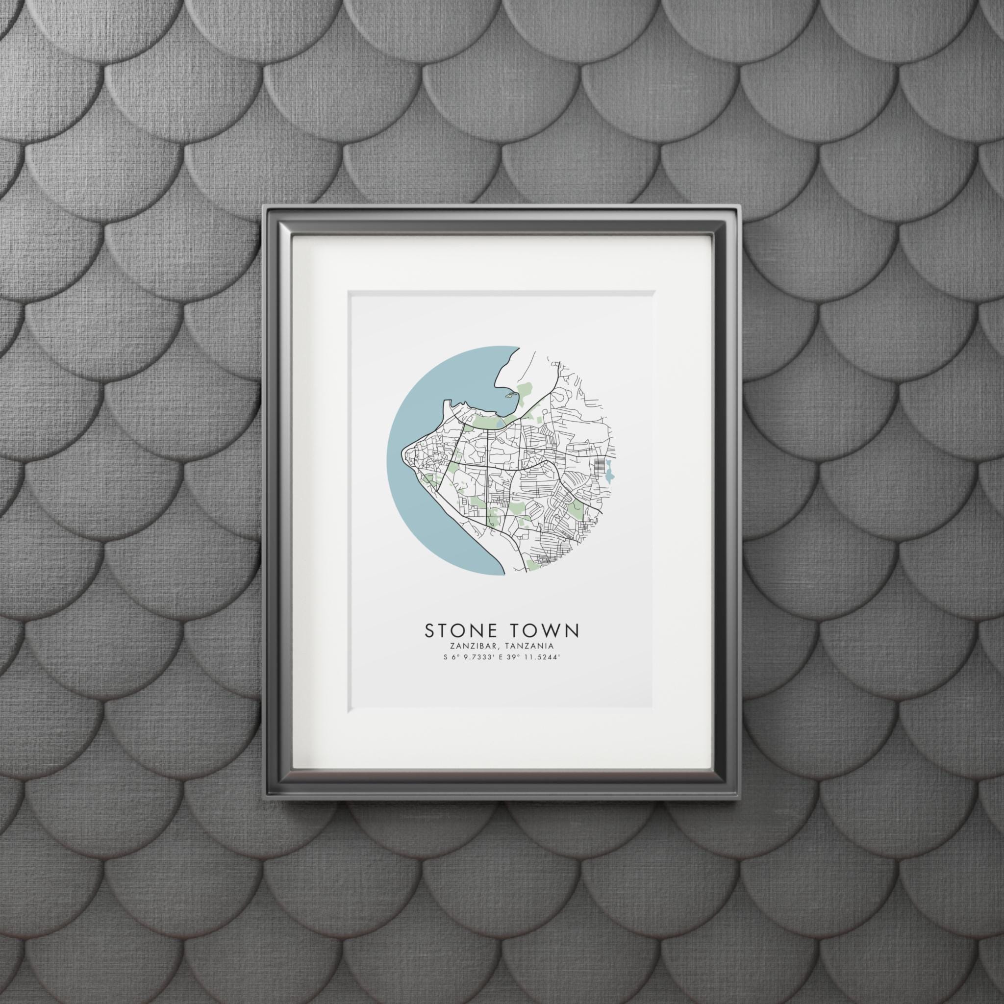 Stone Town Street Map, Zanzibar Map, Africa City Map, Minimalistic ...
