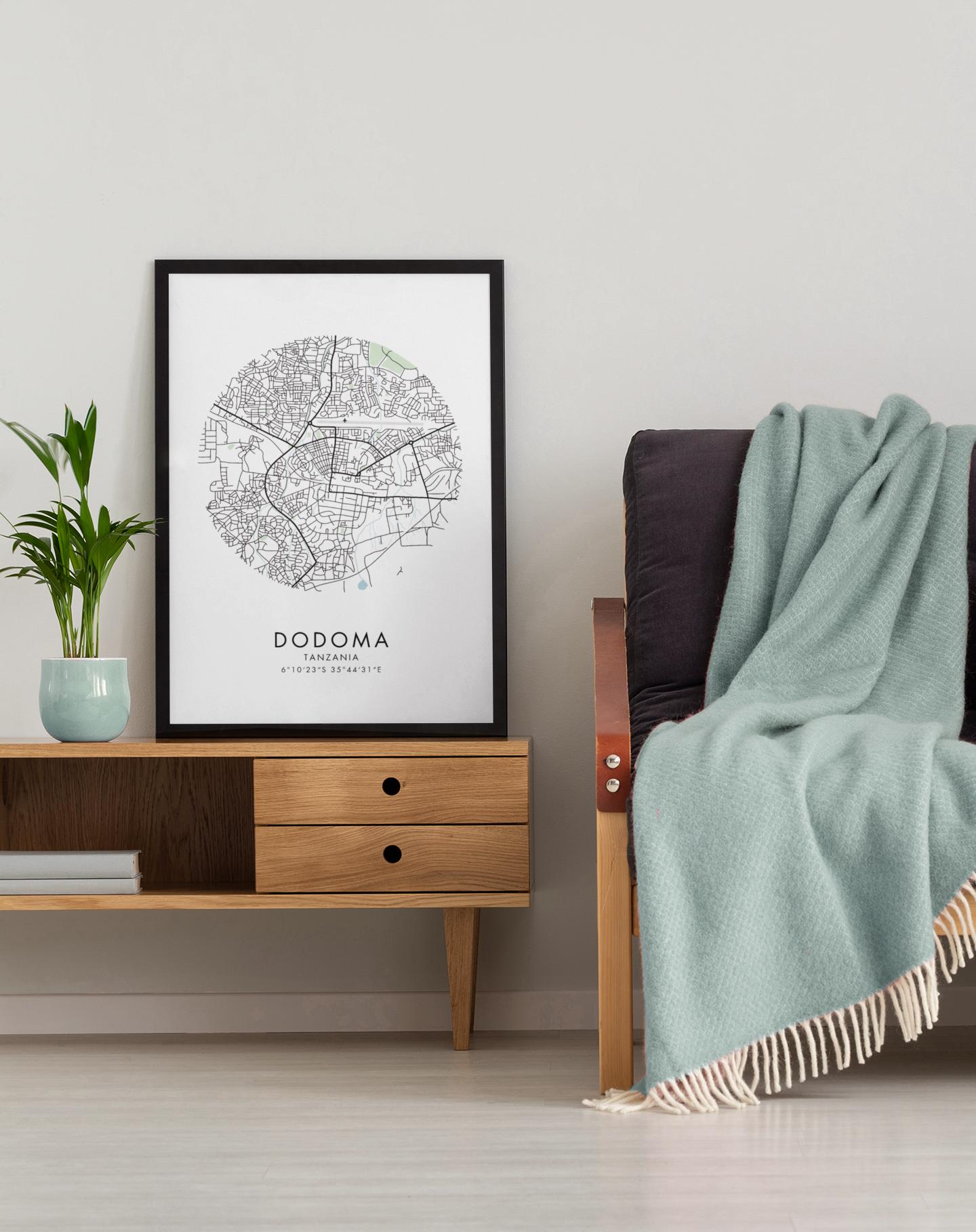 Dodoma Map, Tanzania Street Map, Capital City, Africa City Map, Modern ...