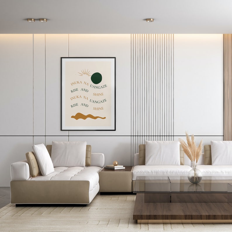 Inuka Na Uangaze Rise and Shine Poster, Swahili Quote Print, Aesthetic ...