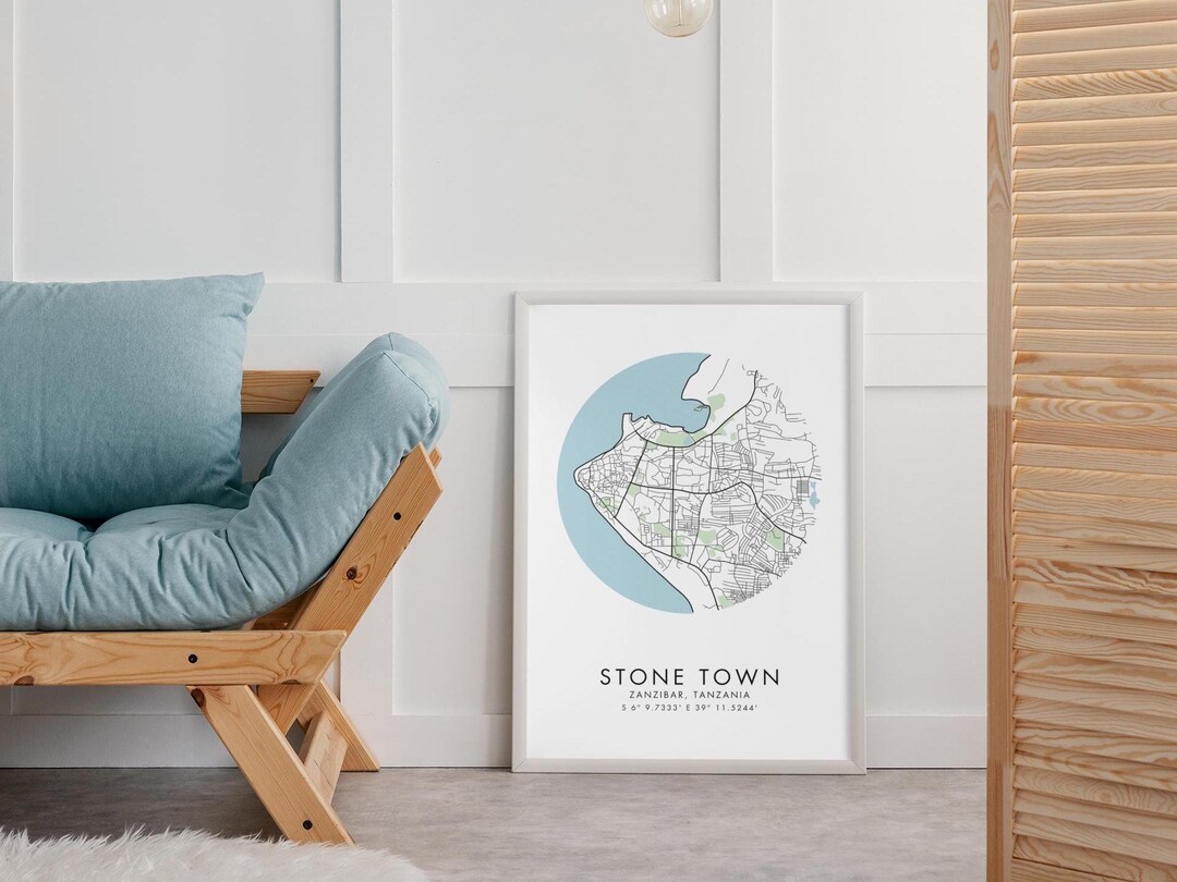 Stone Town City Map, Tanzania Street Map, Minimalistic Africa Map ...