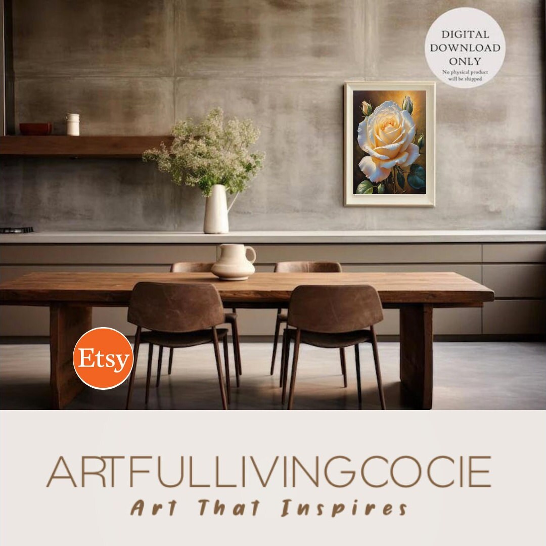 White Rose Flower for Cancer Astrological Sign PRINTABLE ART DIGITAL ...