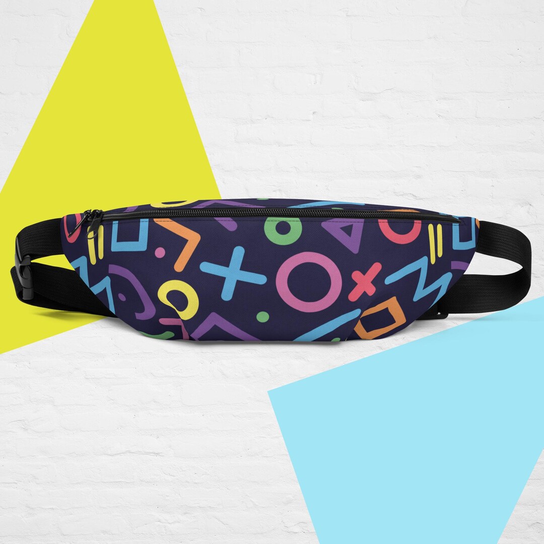 90s Fanny Pack Design Roller Rink Pattern Belt Bag 1990s Fashion ...