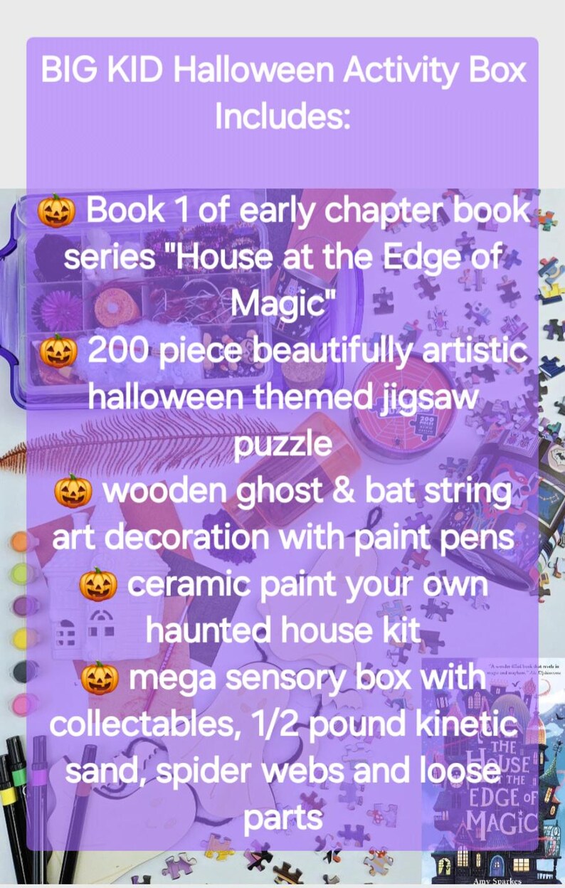 Halloween Activity Box for Big Kids: Book, Crafts, Kinetic Sand Sensory ...