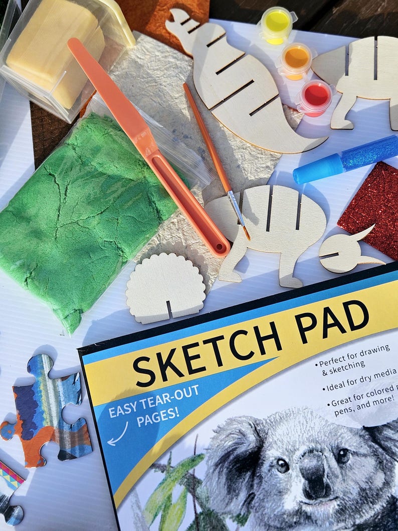 Dinosaur Activity Box: Sensory Sandplay, Paint Set & Puzzle - Etsy