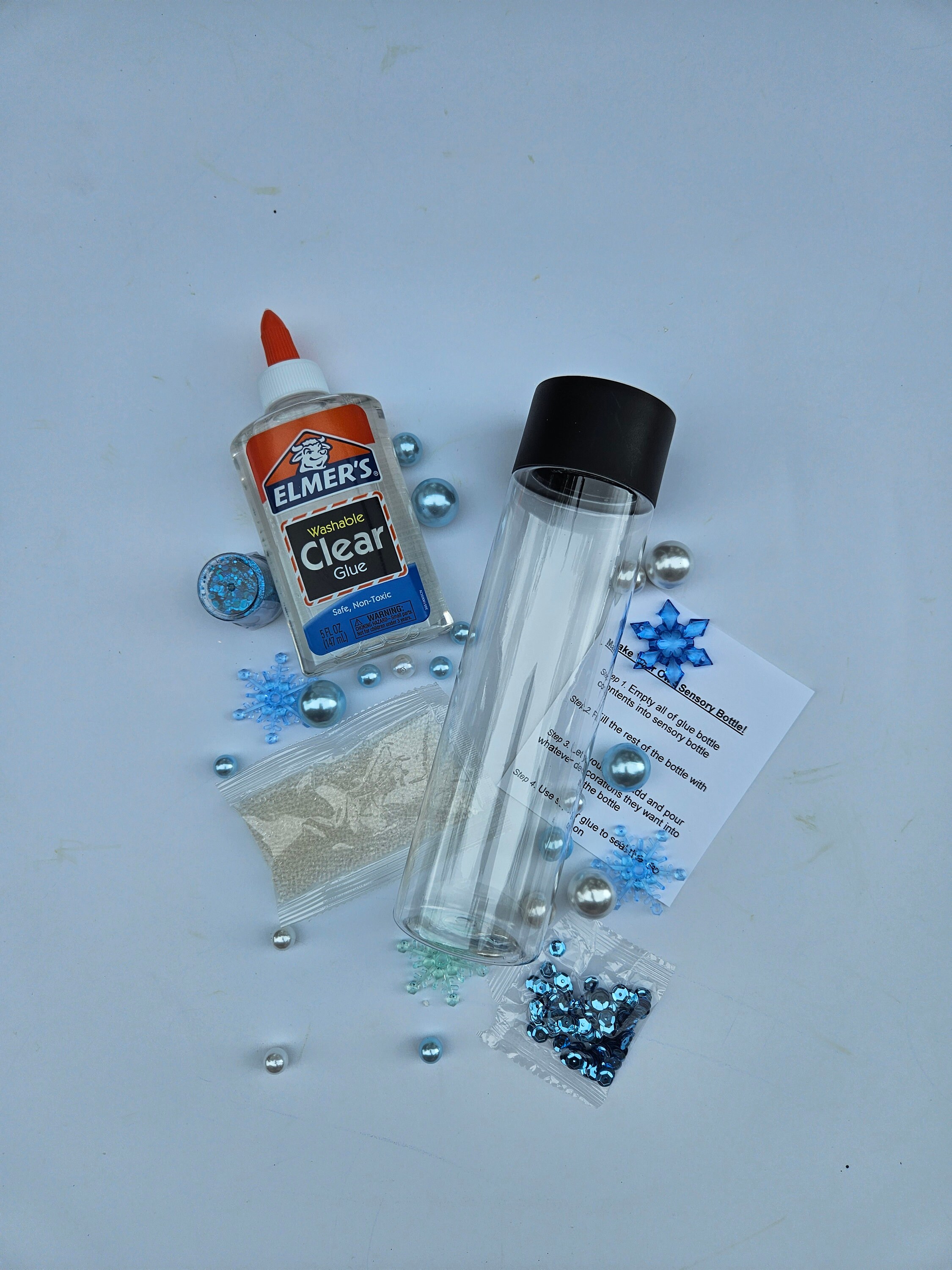 Winter Snowflake Sensory Bottle Kit: Toddler Activity, Calm Corner - Etsy