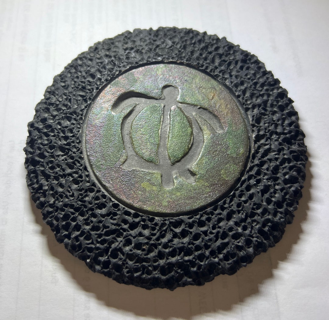 Ben Diller Lava Raku Petroglyph Turtle Coaster Hawaii Maui Signed Art ...