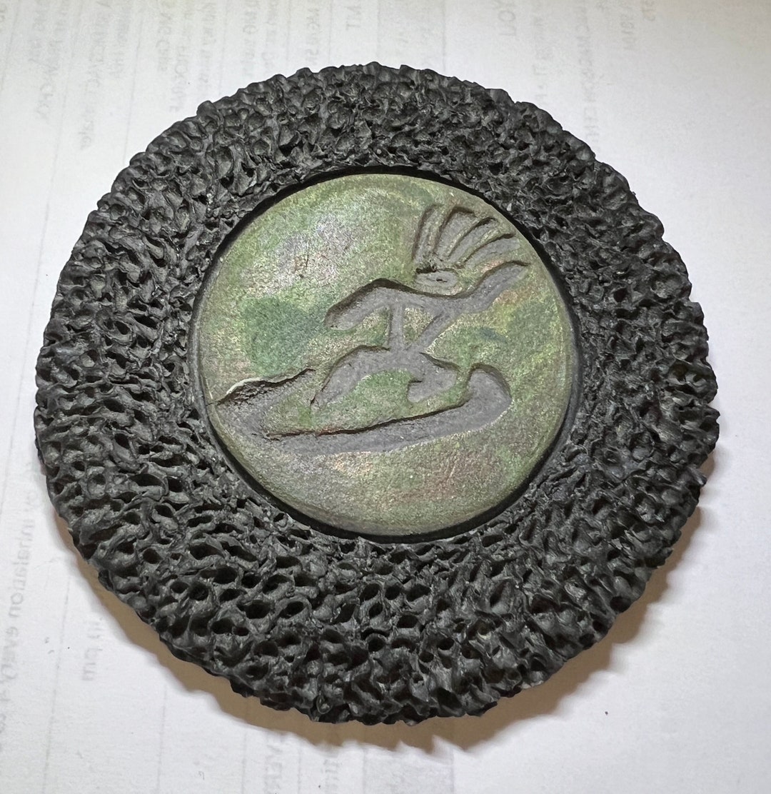 Ben Diller Lava Raku Petroglyph Surfer Coaster Hawaii Maui Signed Art ...