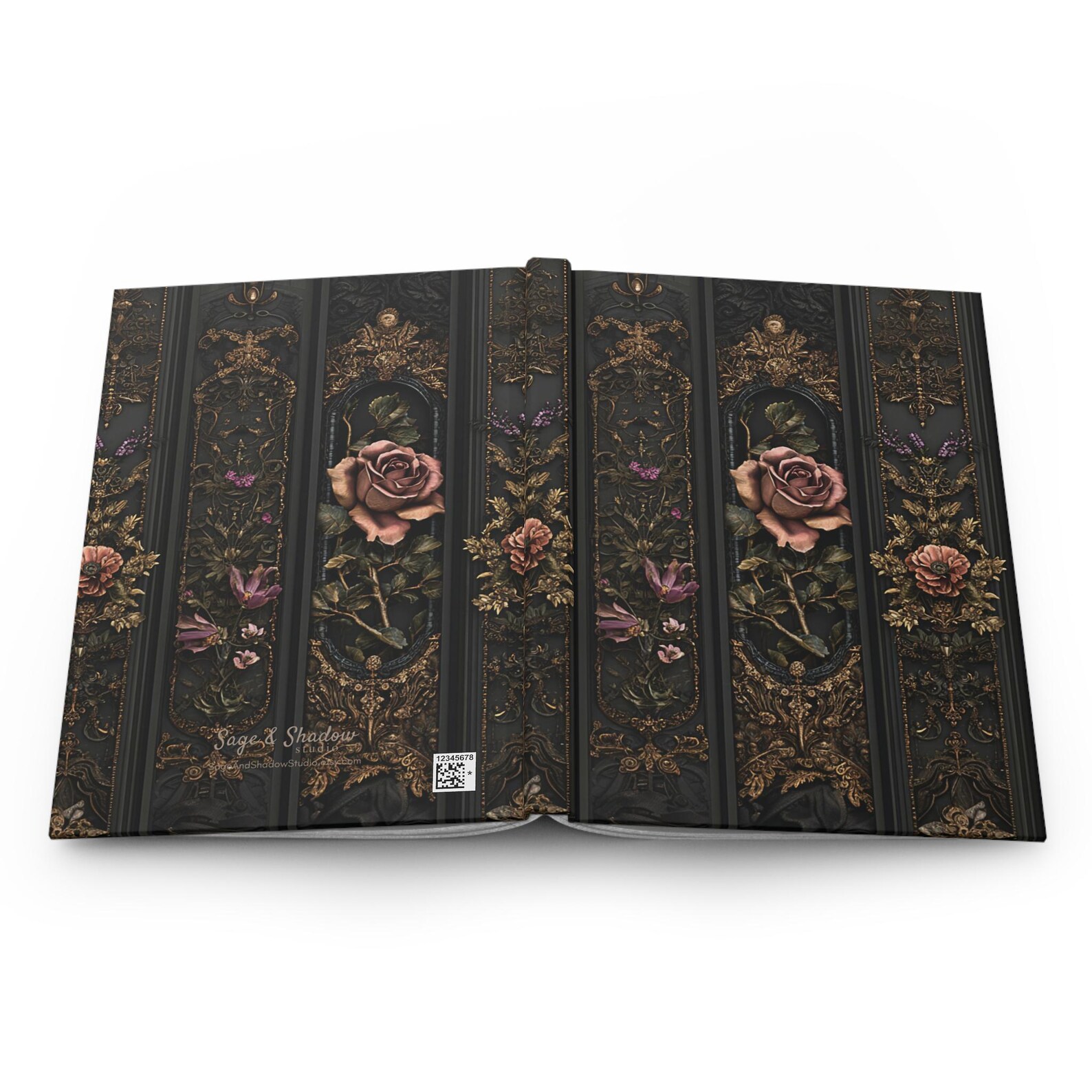 Dark Gothic Witchcore Floral Hardcover Journal Victorian Castlecore ...